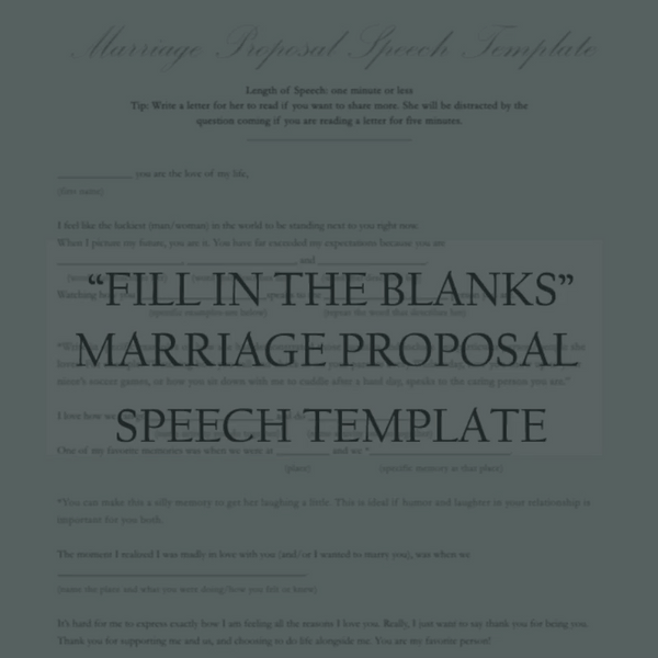 Ready to use Short and Romantic Marriage Proposal Speech Template – TBS